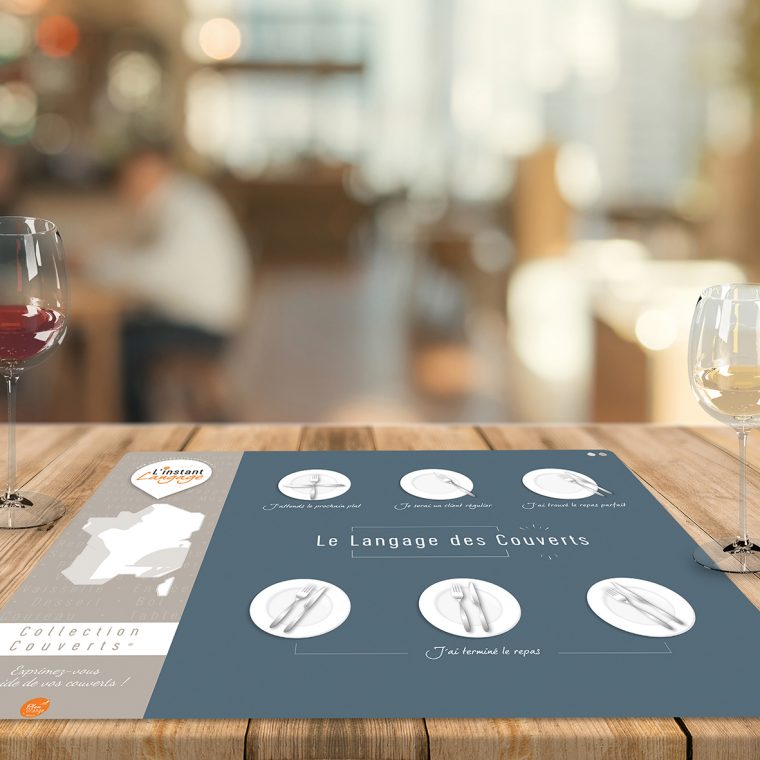 Affiche et 2 sets de table Le Langage des Couverts